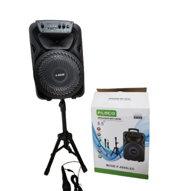 Jual Cod Speaker Bluetooth Fleco 85 Inch F 8808 X Bass Bonus Mic