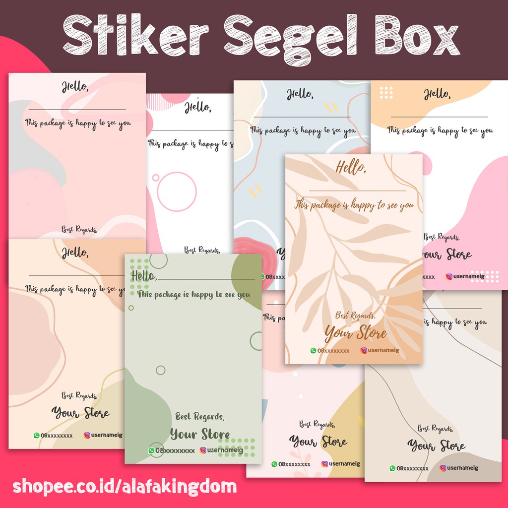 Jual Alafakingdom Stiker Segel Box / Stiker Packaging / Seal Box ...