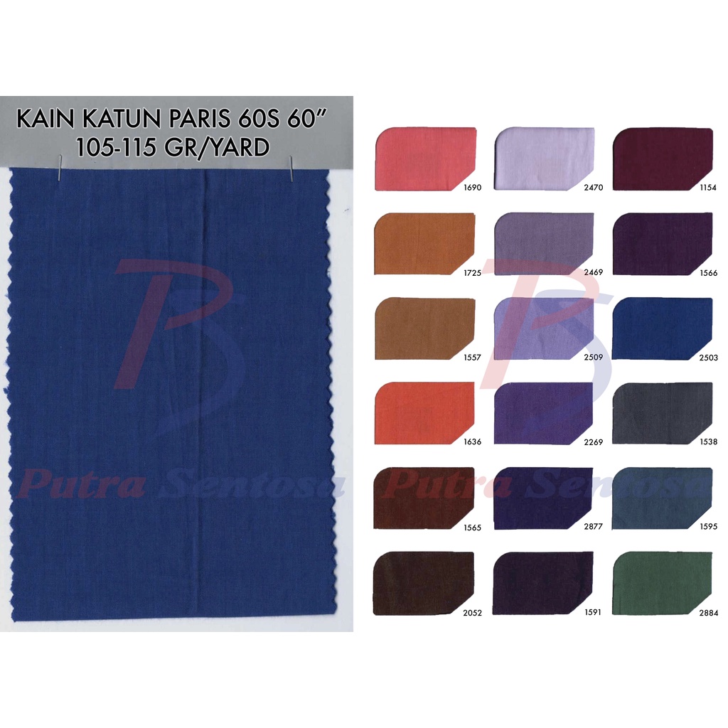 Jual Kain Katun Paris 60S 60" eceran ecer khusus 2 yard (MINIMAL ...
