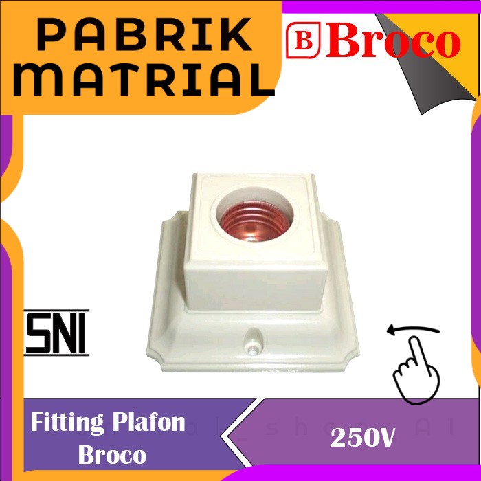 Jual alat FITTING PLAFON PITING FLAPON FITING PLAFON SEGI EMPAT BROCO ...