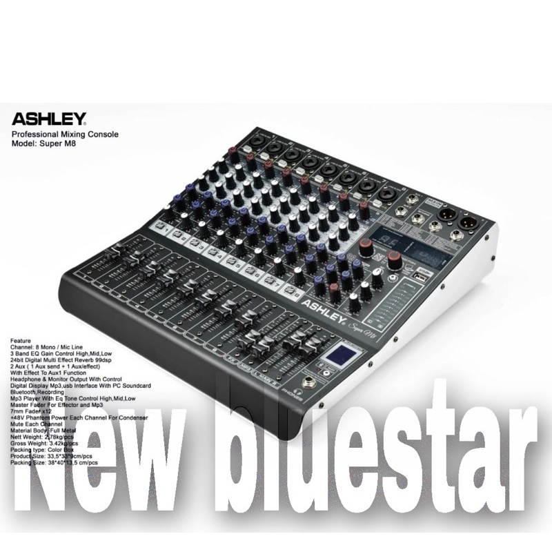 Jual Amplifier MIXER ASHLEY AX8N/Super M8 Bluetooth Original 8 Channel ...