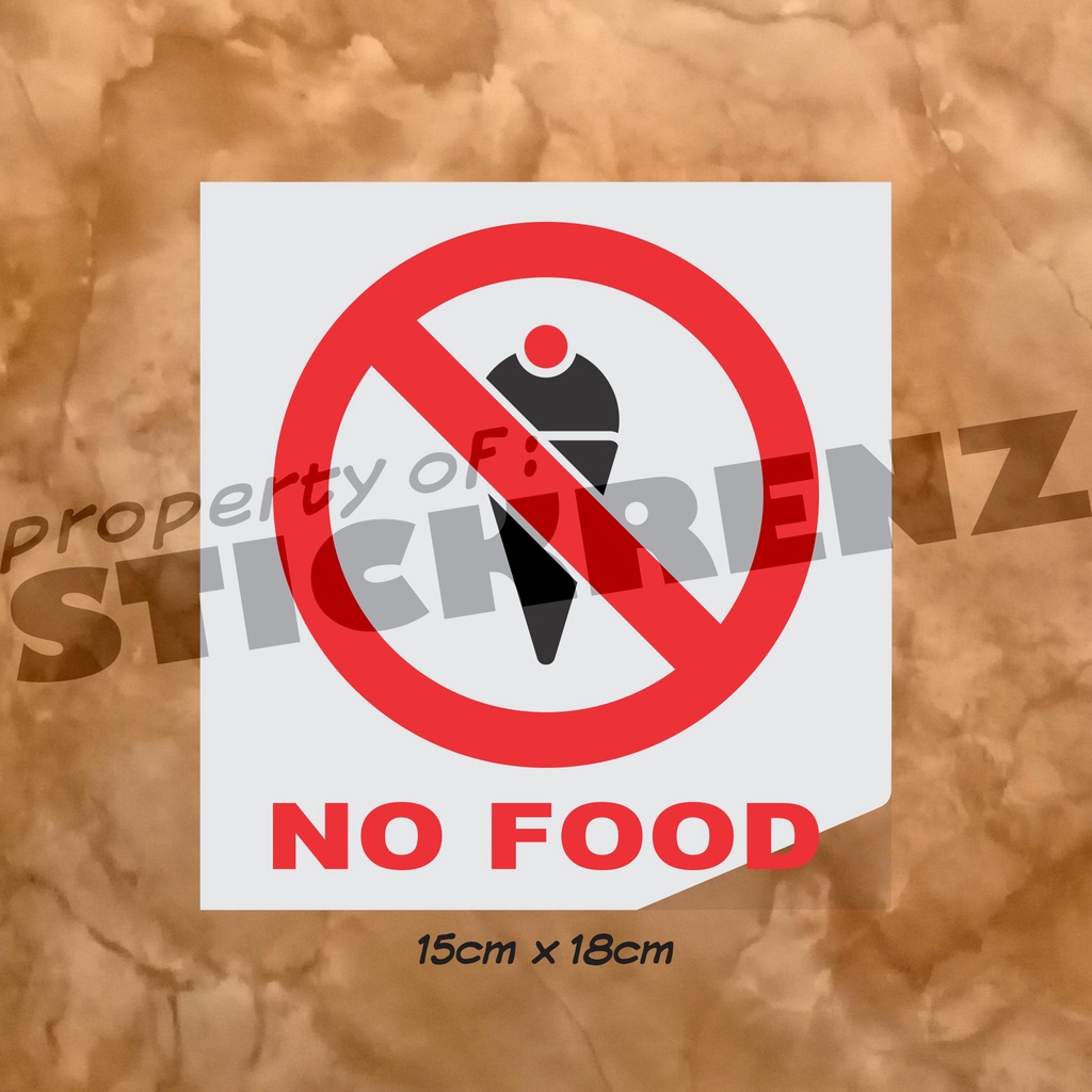 Jual Cutting Sticker Stiker Industrial Kantor Toko No Food 01 Size M ...