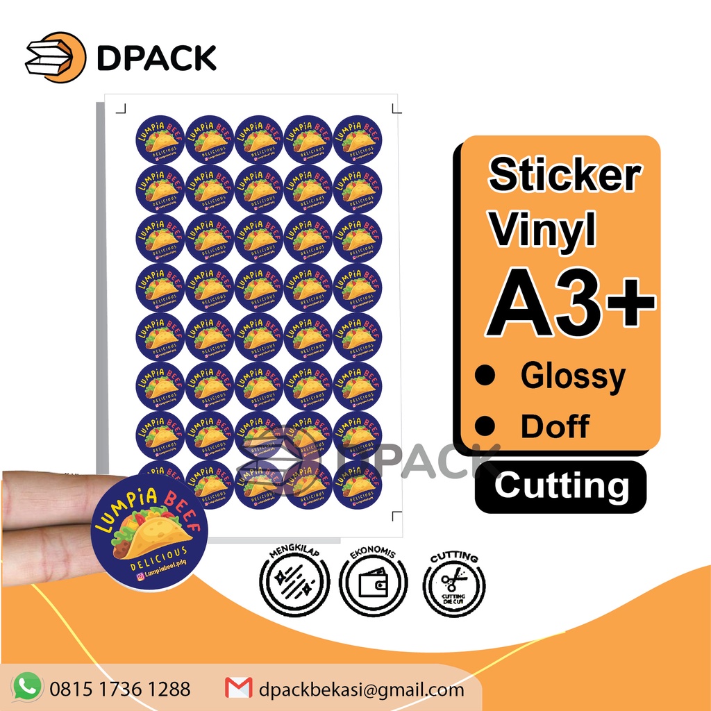Jual Cetak Stiker Vinyl A3+ I Cetak Label Kemasan (print&cut) | Shopee ...