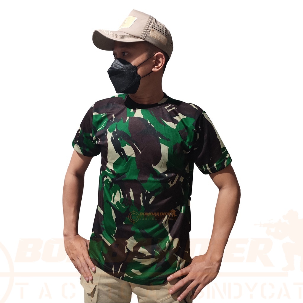 Jual PROMO!!! Kaos Loreng Pria Baju Kaos Doreng Baju Kaos Loreng TNI Kaos Hijau Botol Kaos Army ...