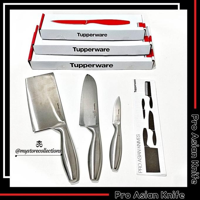 Jual TUPPERWARE PRO ASIAN KNIFE SET ( SANTOKU , CHOPPER , PARING ...
