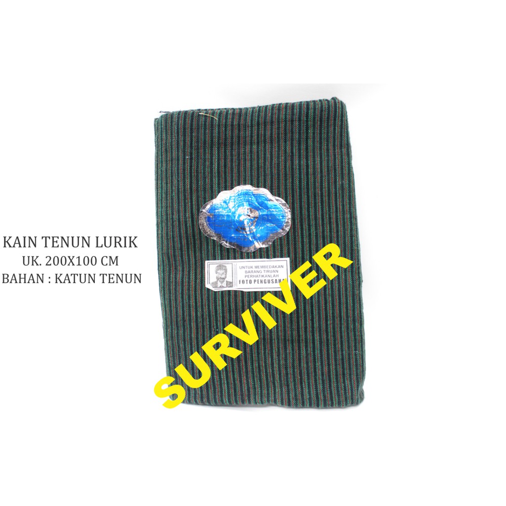 Jual Kain Batik Tenun Lurik Khas Jogja SoloMotif Garis Hijau pelangi ...