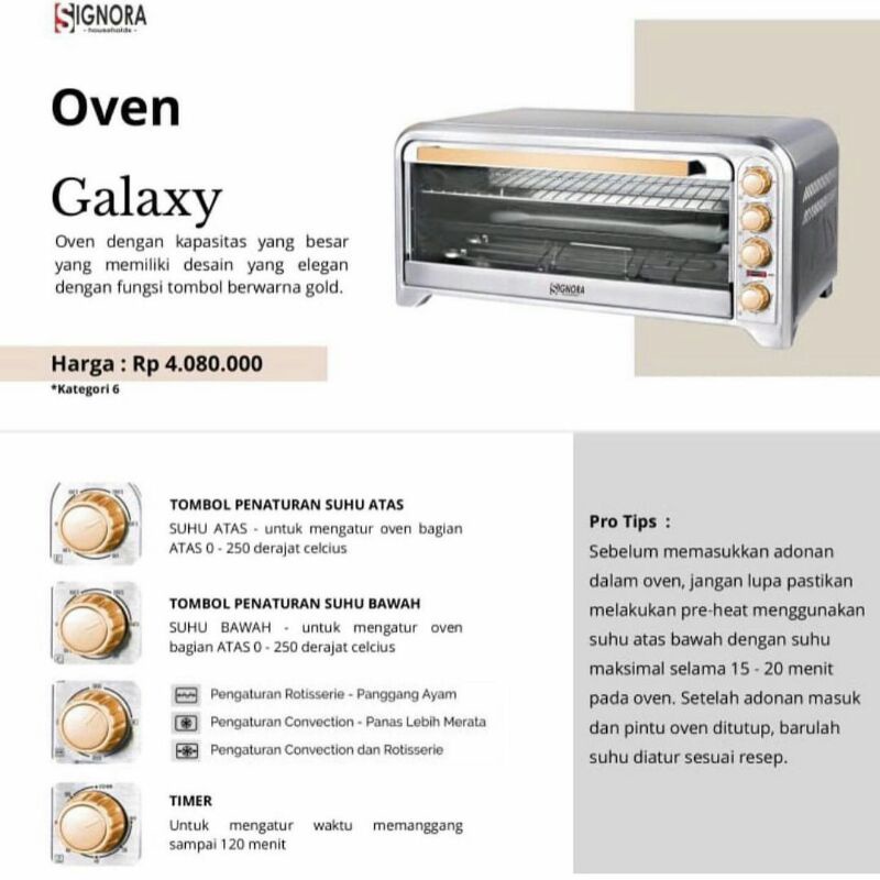 Jual Signora Oven Galaxy PRO 75L | Shopee Indonesia
