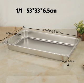 Jual gastronom Food pan 1/1/ ke dalam 6.5cm wadah penyimpan 1165 stainless steel | Shopee Indonesia