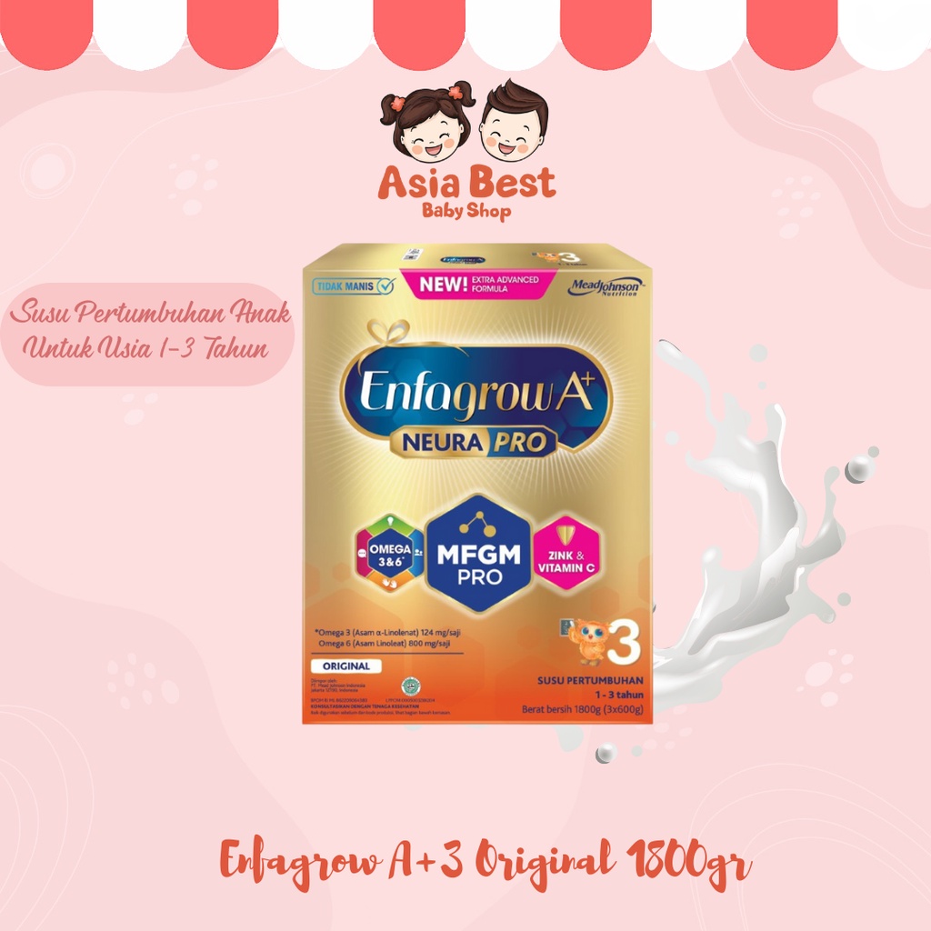 Jual ENFAGROW A+ 3 ORIGINAL 1800 GR / Susu Pertumbuhan Anak bubuk ...