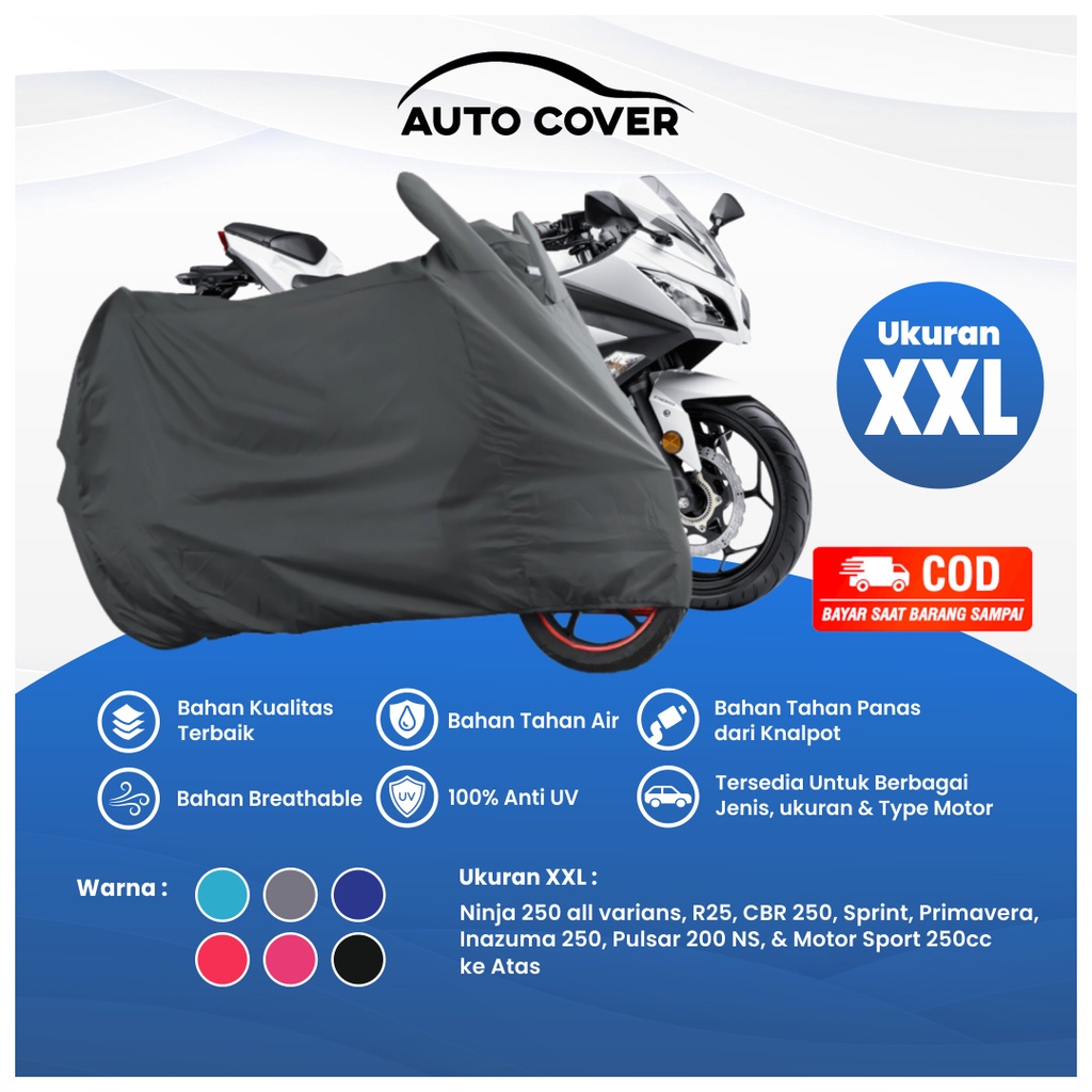 Jual Autocover Cover Sepeda Motor Ninja 250 All Varians R25 CBR 250 ...