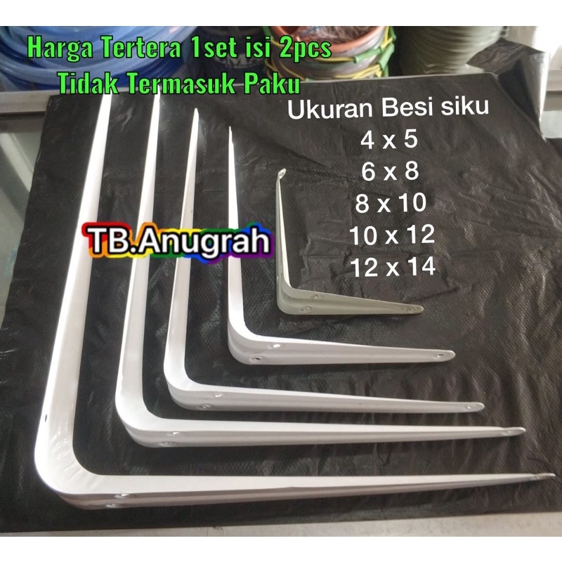 Jual Siku Rak Besi L Shelf Bracket Penyangga Ambalan 1 set Siku ...