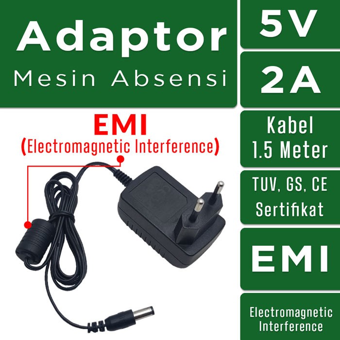 Jual Adaptor DC 5V 2A Mesin Absensi Built-in EMI TUV GS CE Sertifikasi | Shopee Indonesia