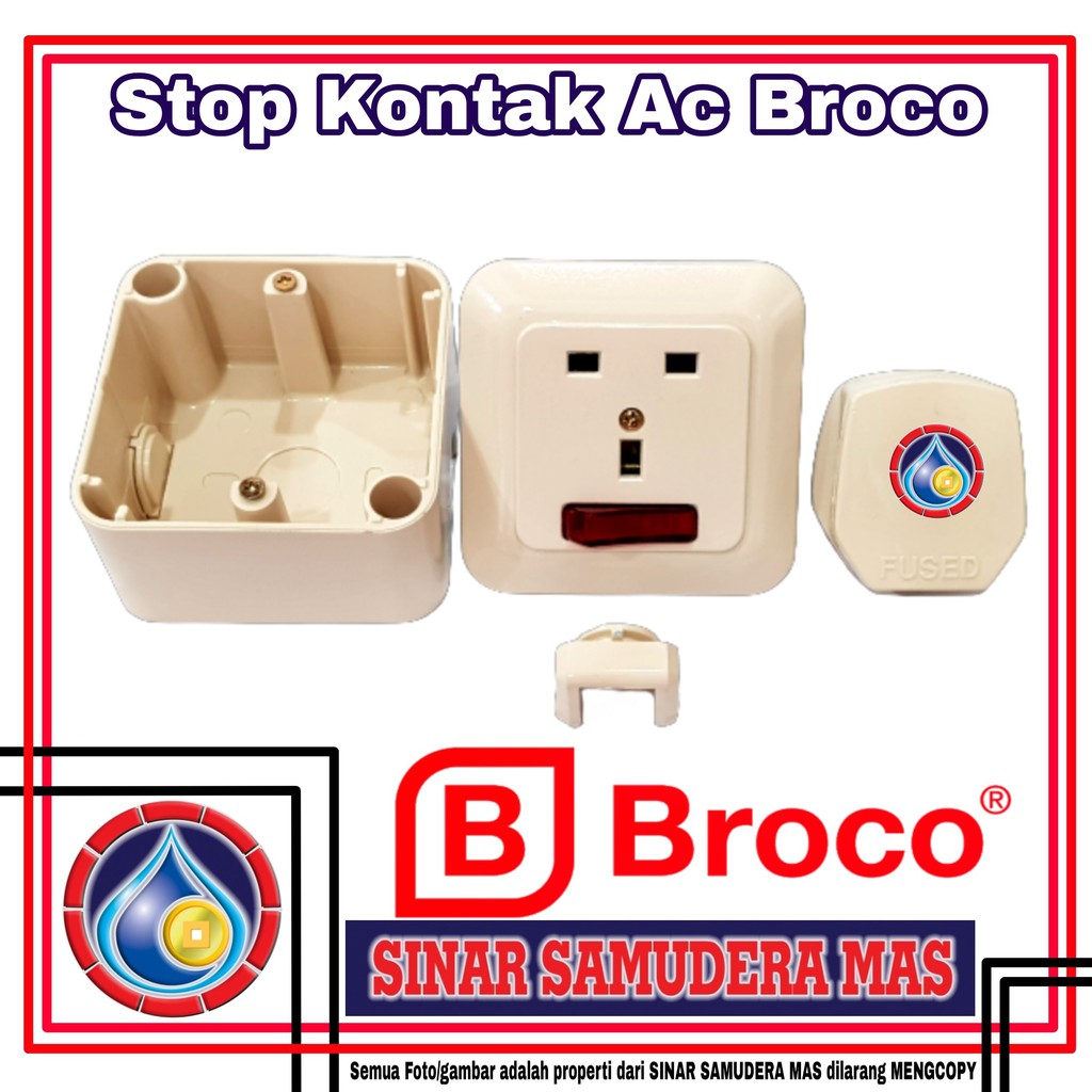 Jual Stop Kontak AC BROCO ORIGINAL complete set original - Steker Ac ...