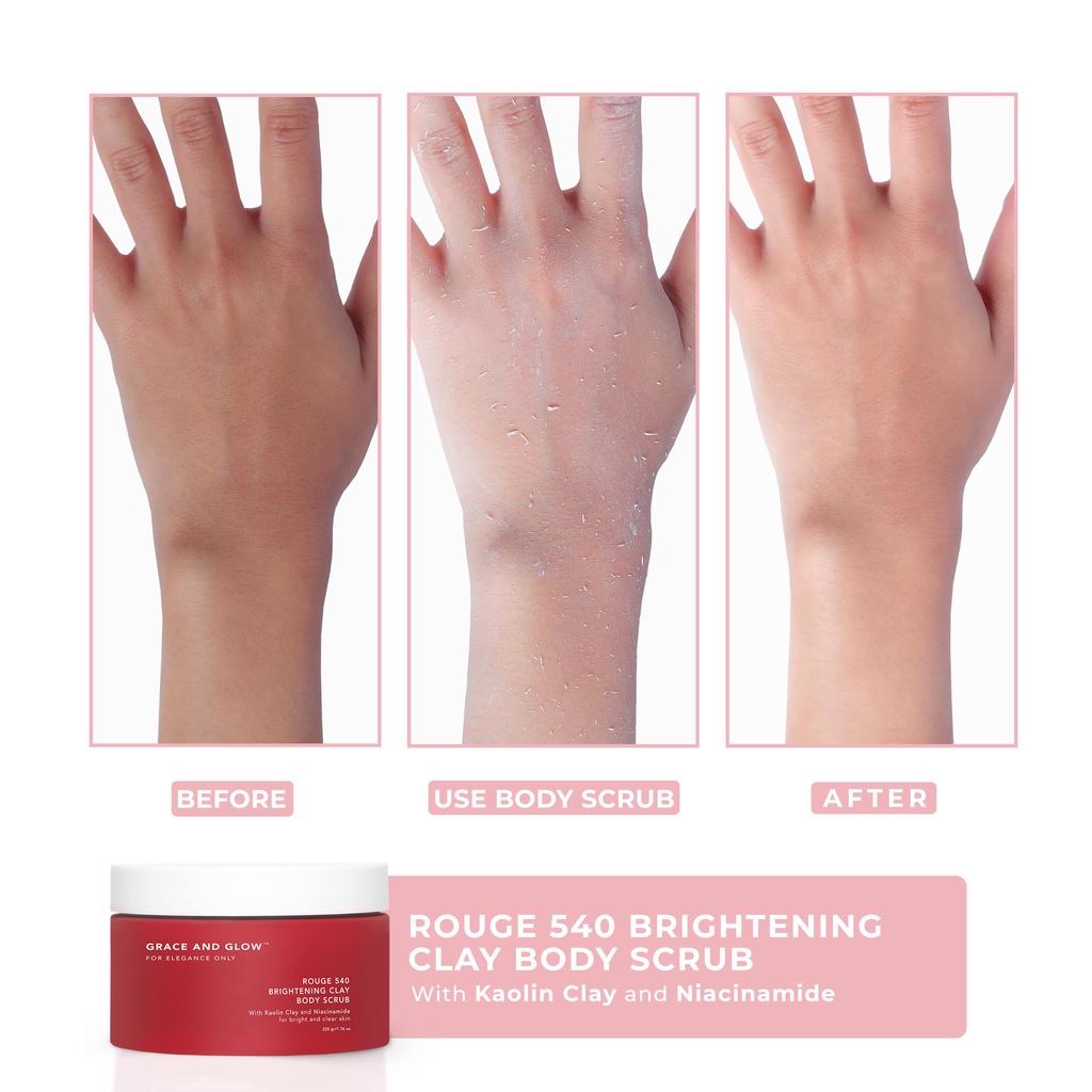 Jual Grace and Glow Rouge 540 Brightening Clay Body Scrub - Masker ...
