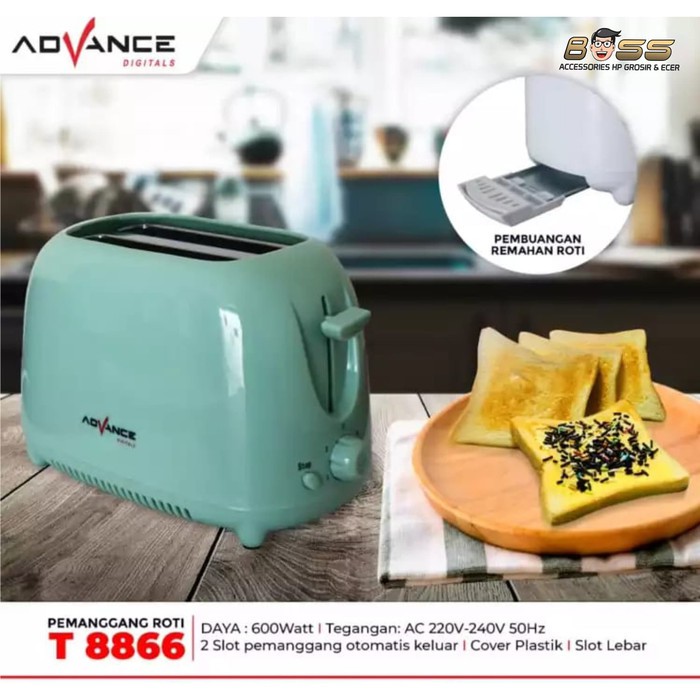 Jual PEMANGGANG ROTI 2 SLICE TOASTER ADVANCE T 8866 | Shopee Indonesia