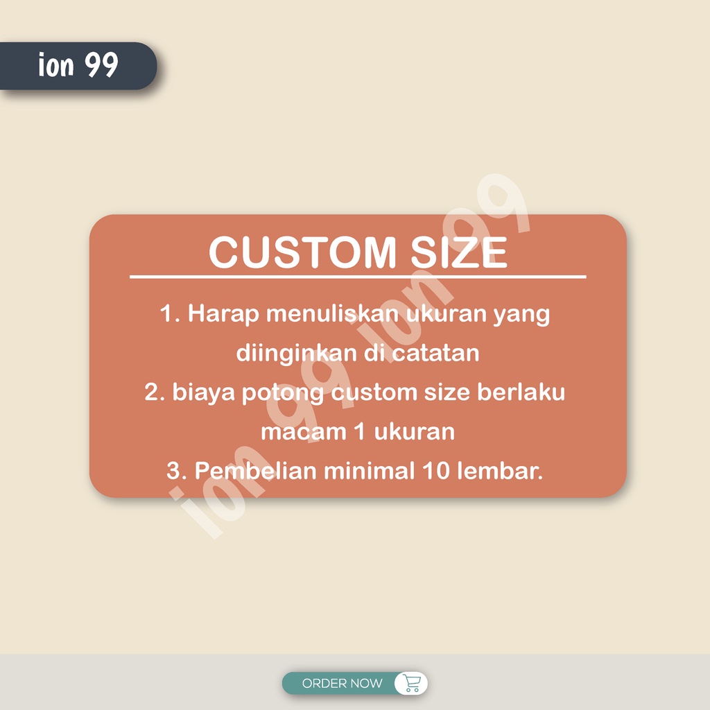 Jual Custom Size berlaku 1 macam ukuran kertas | Shopee Indonesia