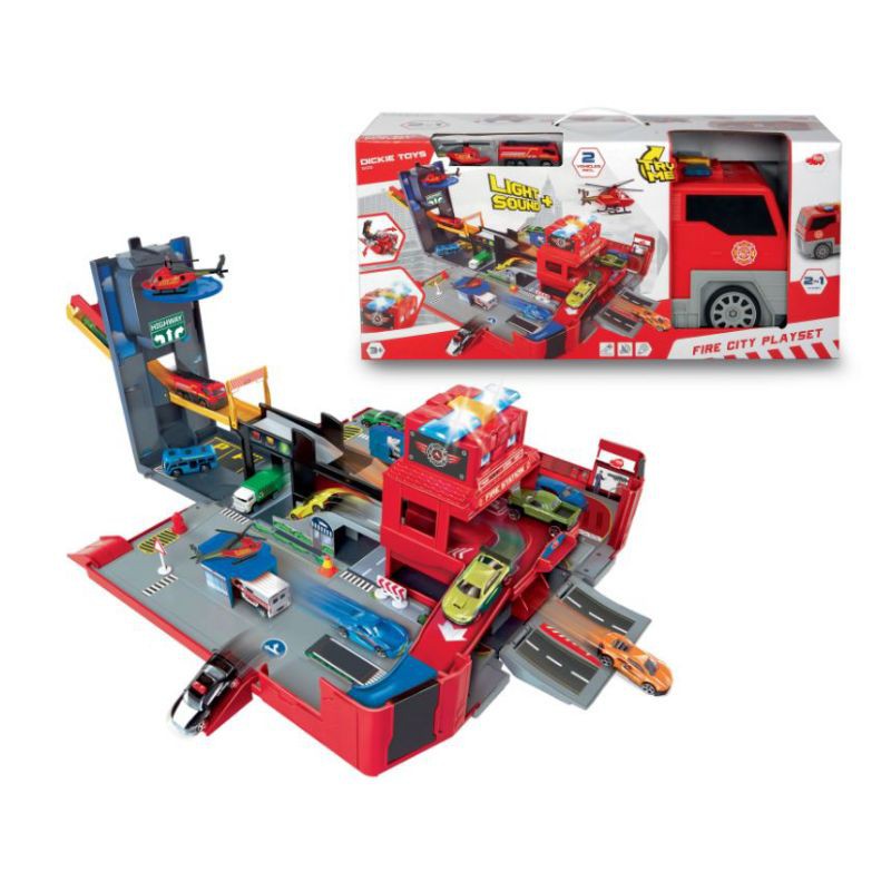 Jual Mainan anak mobil folding fire city playset dickie toys original ...
