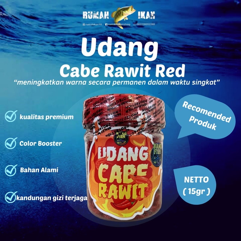 Jual UDANG CABE RAWIT RED 15GRAM IKAN MARU YELLOW / ORIGINAL BY ...