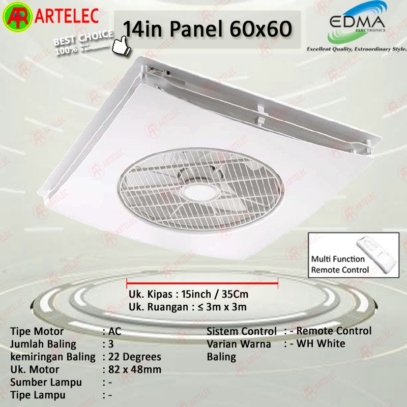 Jual MT EDMA 14in Panel 60x60 Kipas angin Gantung Plafon Ceiling Fan ...