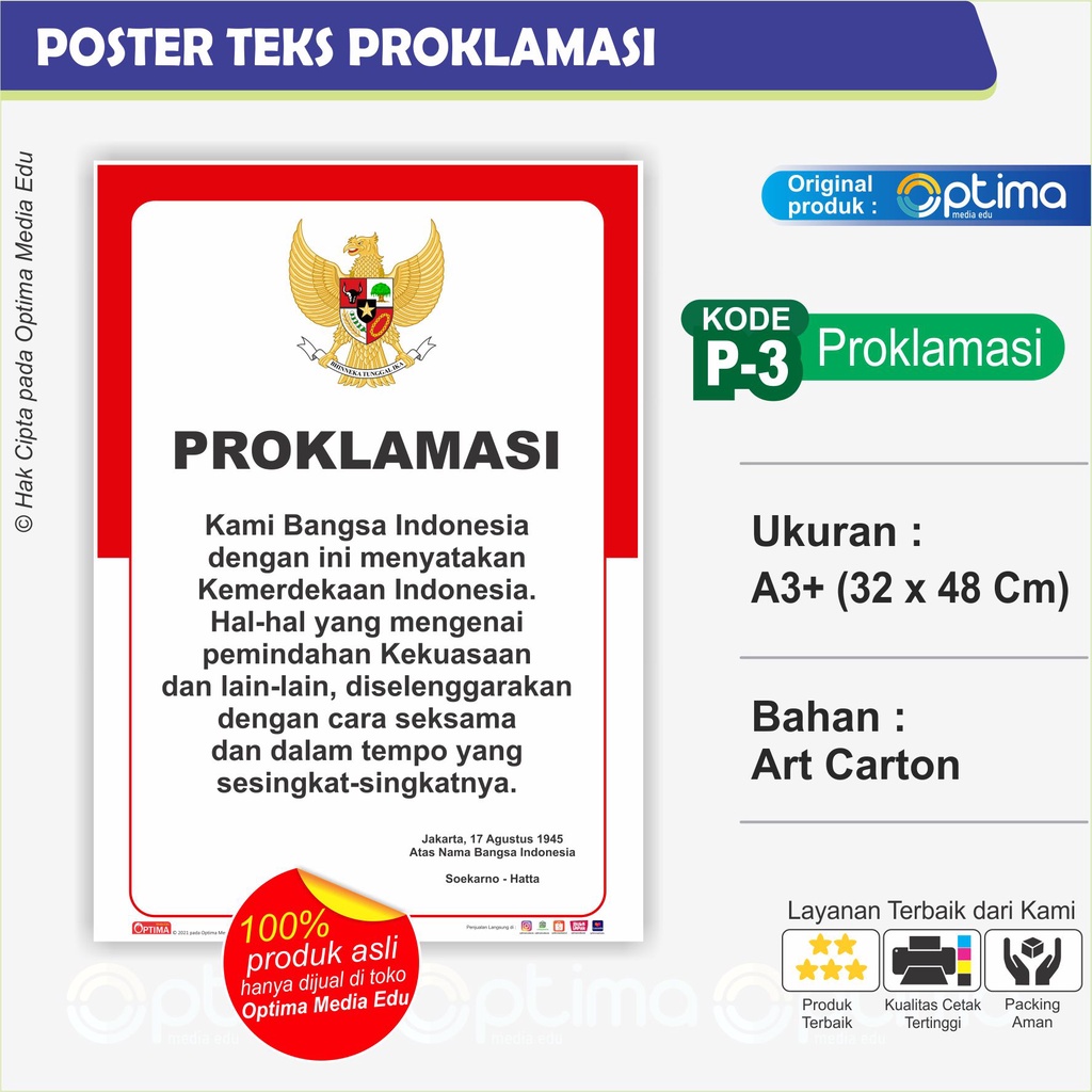 Jual POSTER BUTIR P4, PANCASILA , TEKS PROKLAMASI, SUMPAH PEMUDA ...
