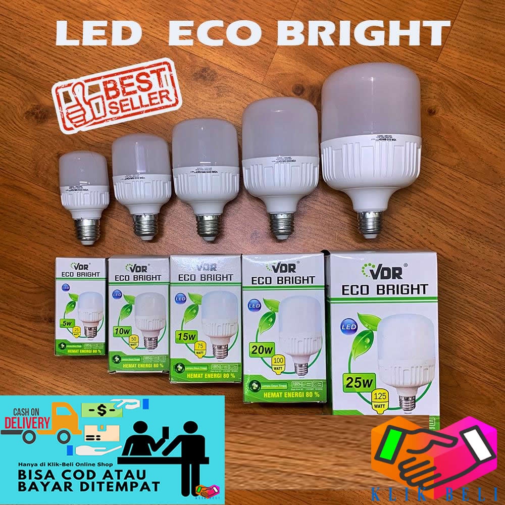 Jual Lampu Bohlam Capsule VDR Bulb LED Kapsul 5w / 10w / 15w / 20w / 25w Eco Bright Putih ...