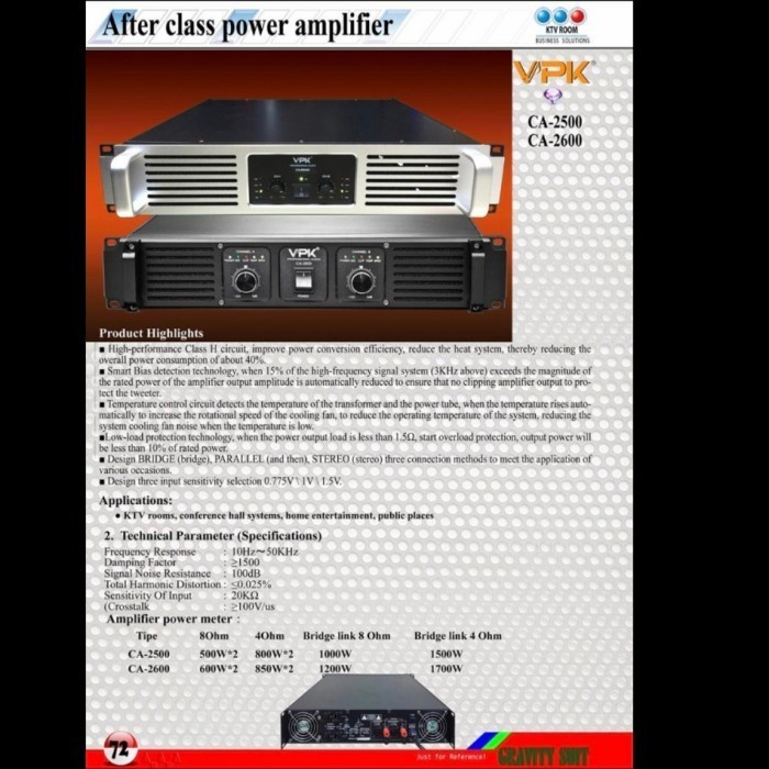 Jual Power Amplifier Vpk Ca2500 Ca2600 Harga Beda Ya Ampli Ca 2600 ...