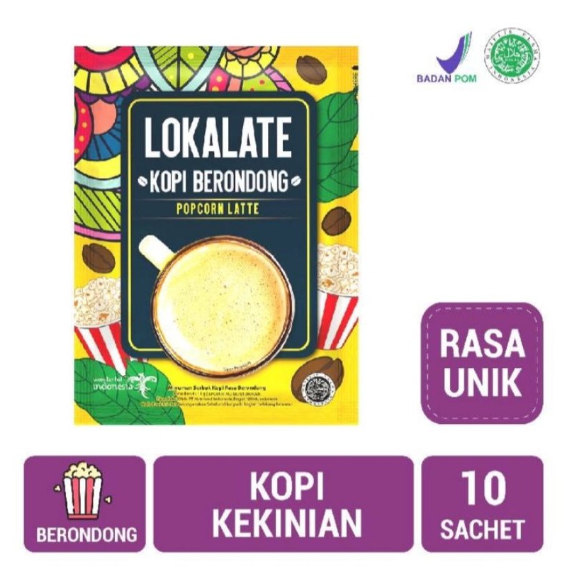 Jual Lokalate kopi berondong popcorn latte 10's | Shopee Indonesia