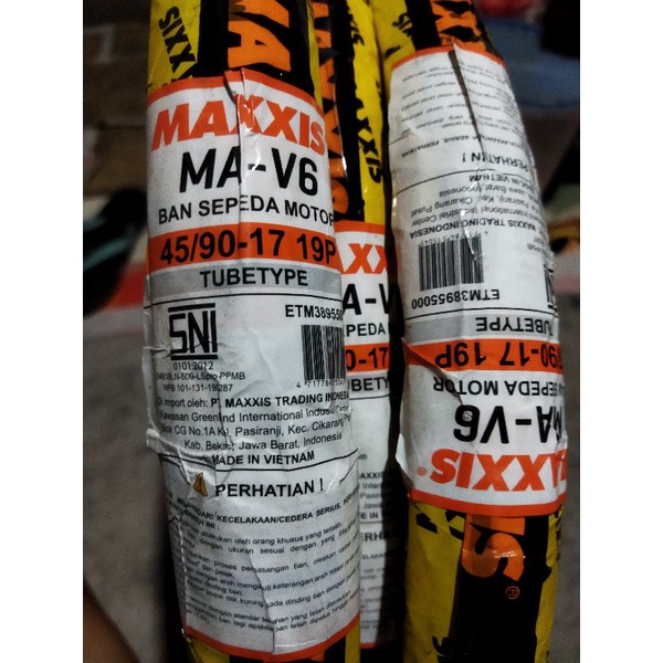 Jual Maxxis MA-V6 ukuran 45/90 - 17 dan 50/90 - 17 (Ban cacing) | Shopee Indonesia