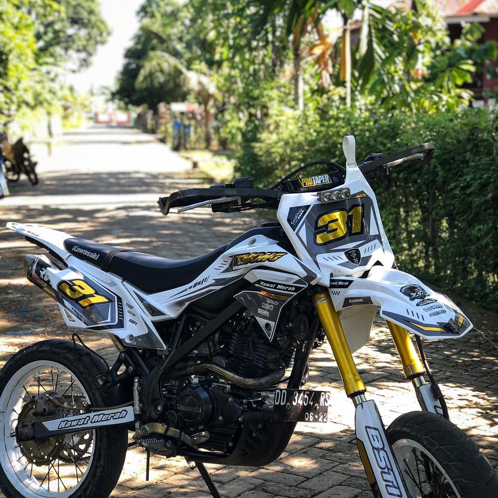 Jual Decal Klx Dtracker Putih Kombinasi Abu abu dan Gold Bisa custom ...