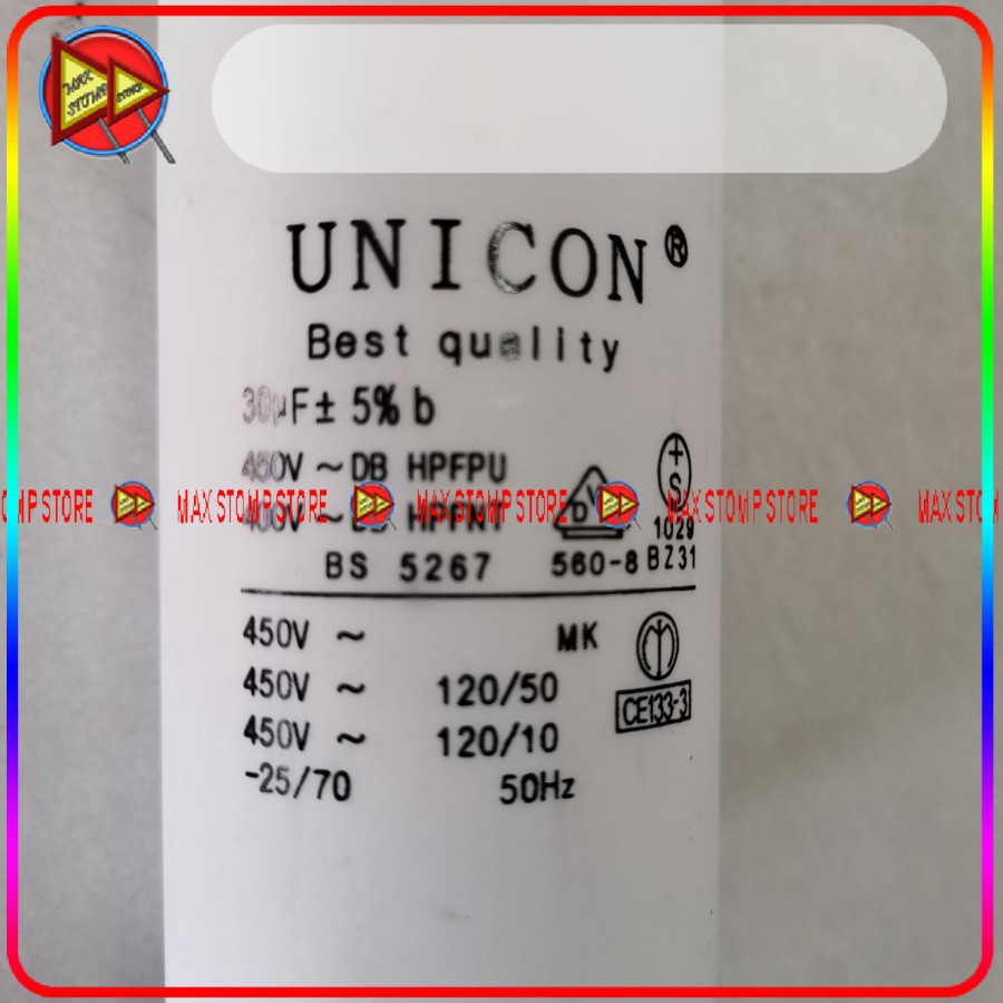 Jual Kapasitor 30uf 450V 30 uf AC Unicon Mesin Cuci Pompa Motor Running ...