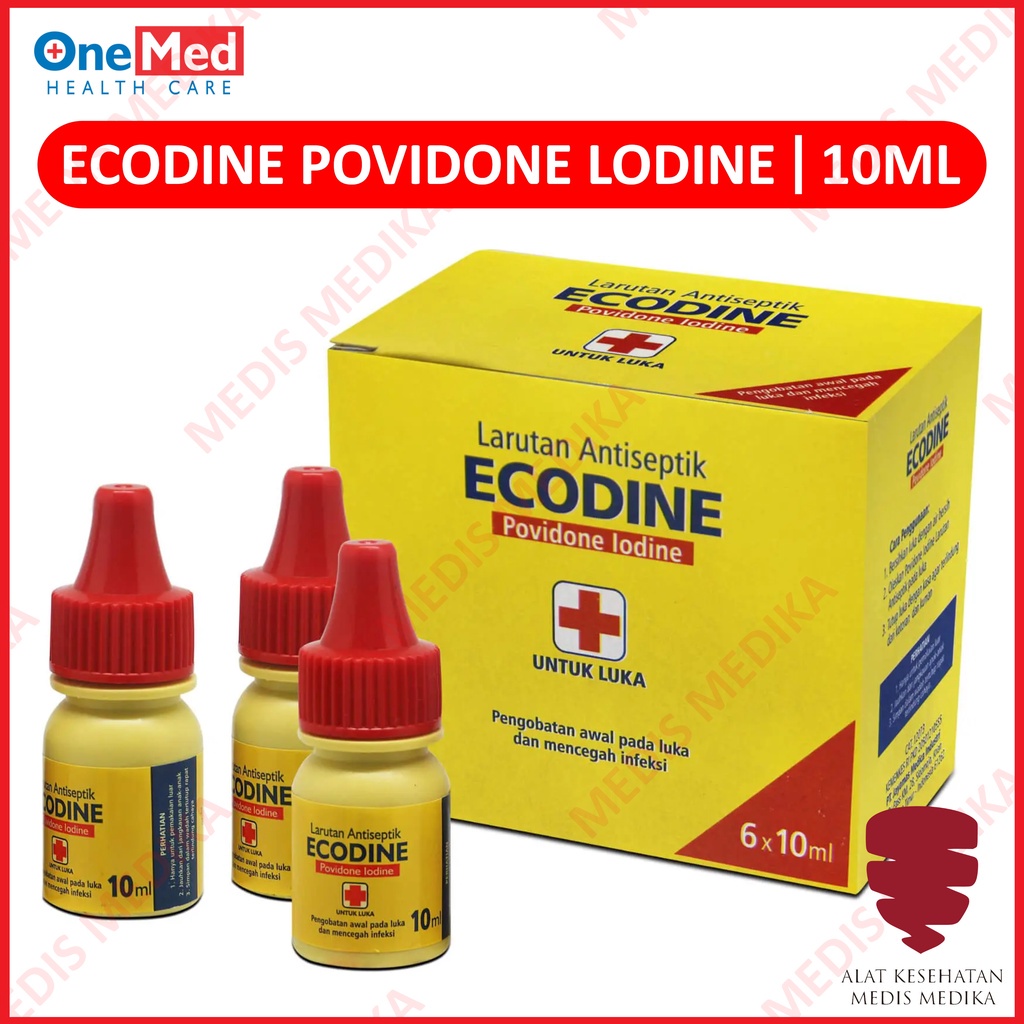 Jual Ecodine Povidone Lodine 10ml OneMed p3k Obat Luka Atiseptic Mini 1 ...