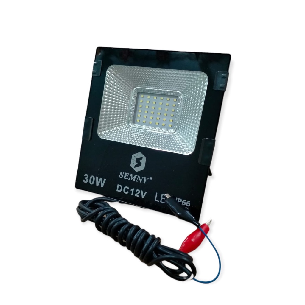 Jual Lampu Sorot LED Kap Big Power Floodlight SEMNY DC 12V 30W + Kabel IP66 | Shopee Indonesia