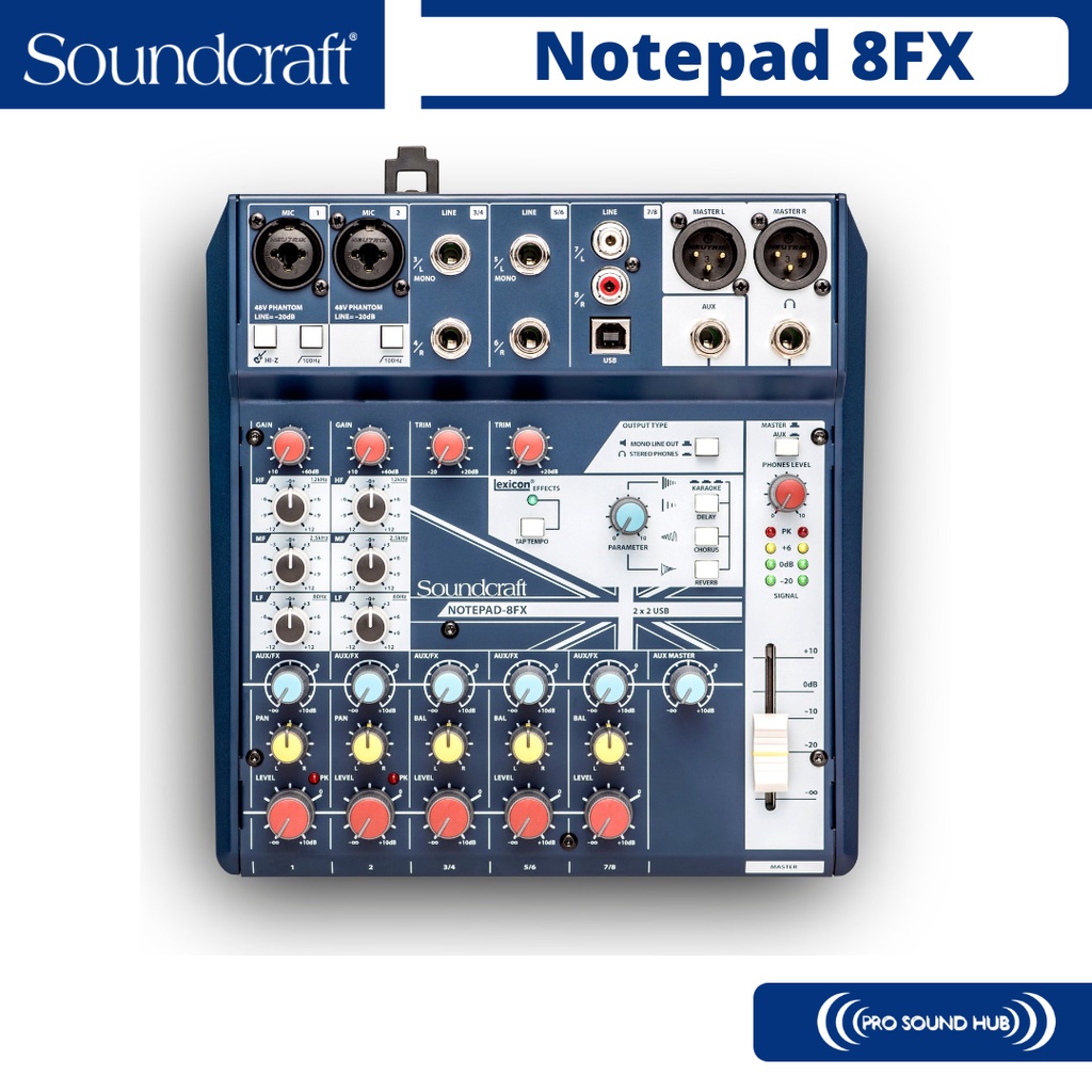 Jual Soundcraft Notepad-8FX Notepad8FX Mixer Analog USB Audio Interface Soundcard 2 Channel Mic ...