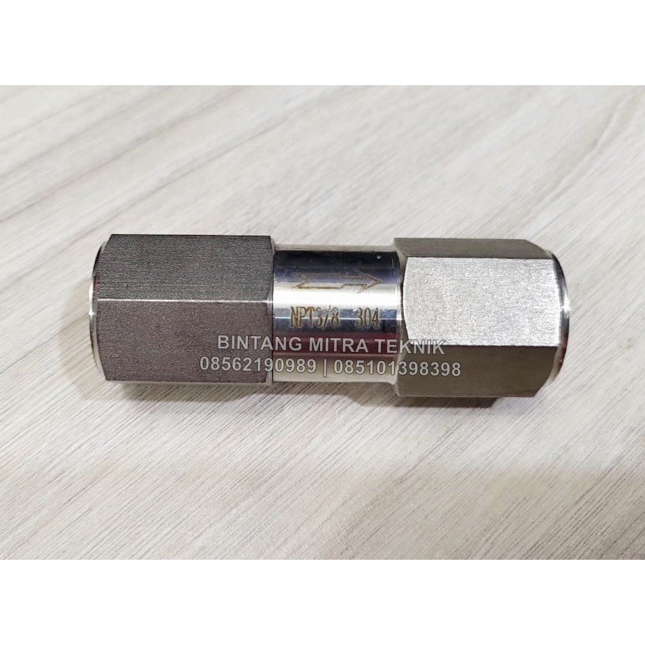 Jual ONE WAY VALVE NON RETURN CHECK VALVE SS304 3/8" | Shopee Indonesia