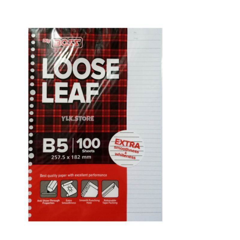 Jual KERTAS LOOSE LEAF BIG BOSS B5 100 LEMBAR | Shopee Indonesia
