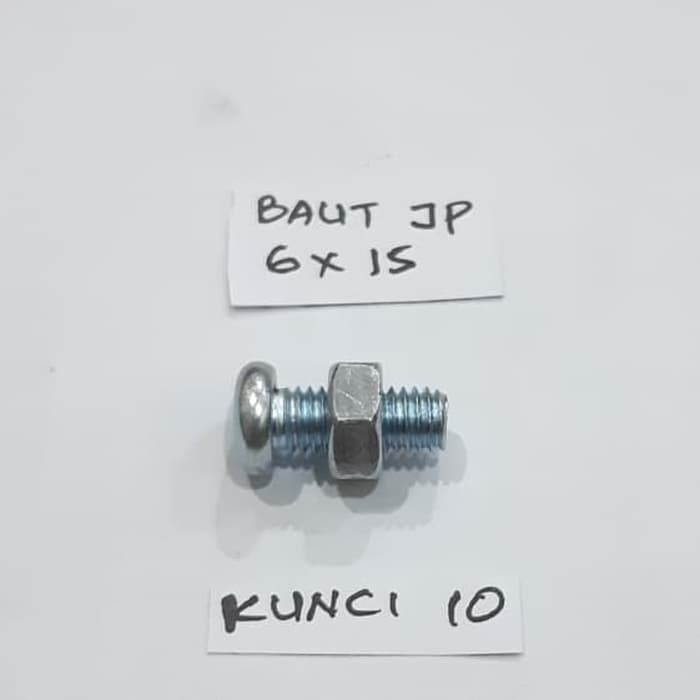 Jual Baut Putih 6x15 + Mur Baut JP6x15 Kepala Obeng M6x15 M6 x 15 per ...