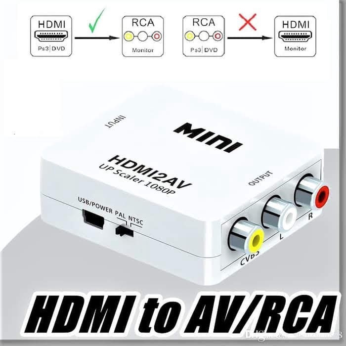 Jual Minibox HDMI To AV RCA CVBS Adapter Mini HDMI2AV Converter box ...