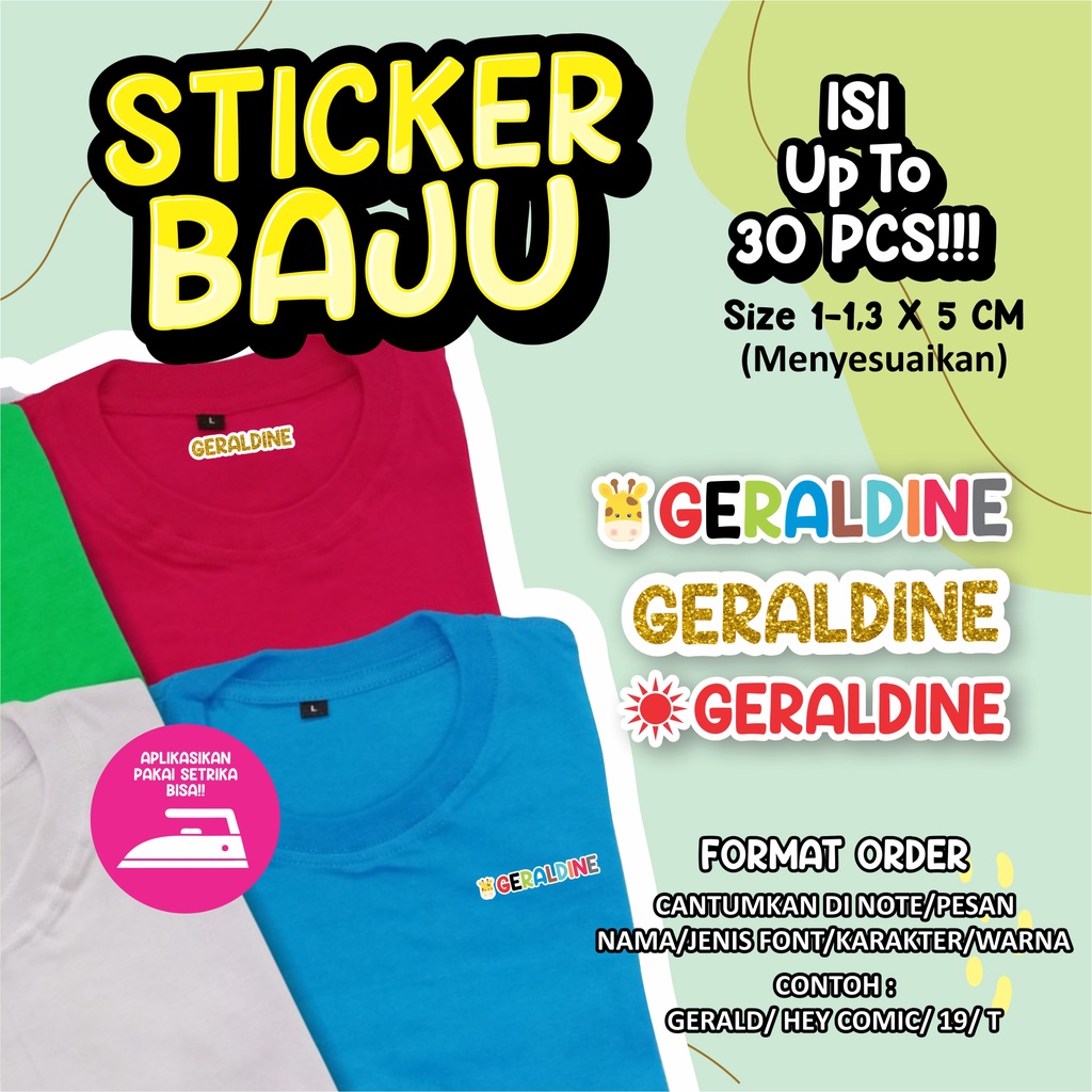 Jual STIKER BAJU / STIKER KAIN / CUSTOM NAMA ANAK / LABEL BAJU | Shopee ...