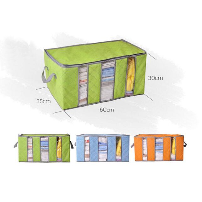 Jual STORAGE BAG 3 sekat bamboo tempat simpan baju dan selimut 3 sisi ...