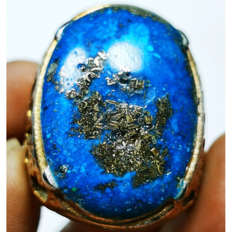 Jual Batu akik natural pirus Persia jumbo urat emas | Shopee Indonesia