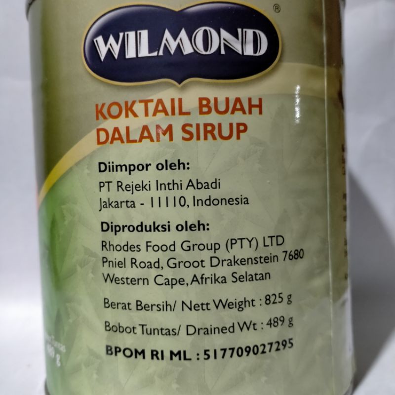 Jual WILMOND FRUIT COCKTAIL AFRICA 825gr (BUAH CAMPUR DALAM SIRUP ...