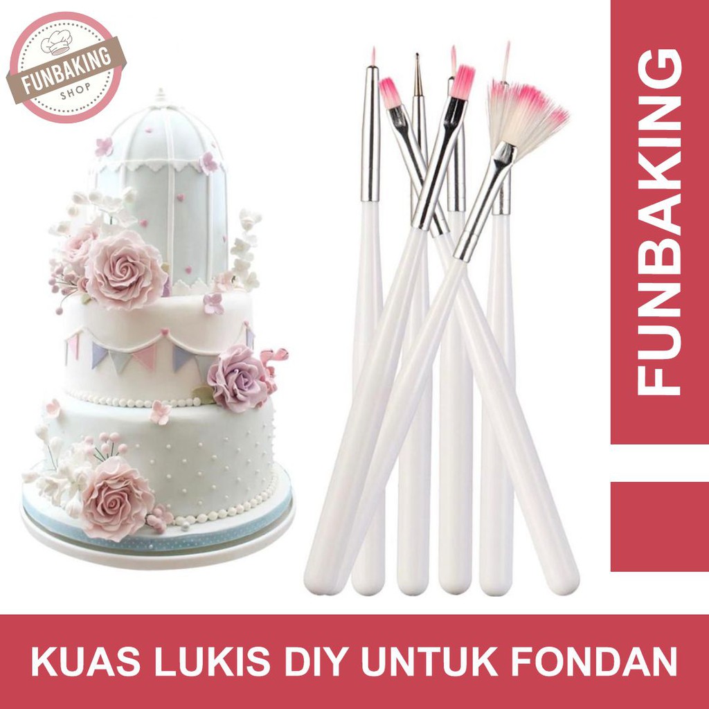 Jual FunBaking - 7Pcs Kuas Lukis Diy Untuk Fondant / Kue / Dessert ...