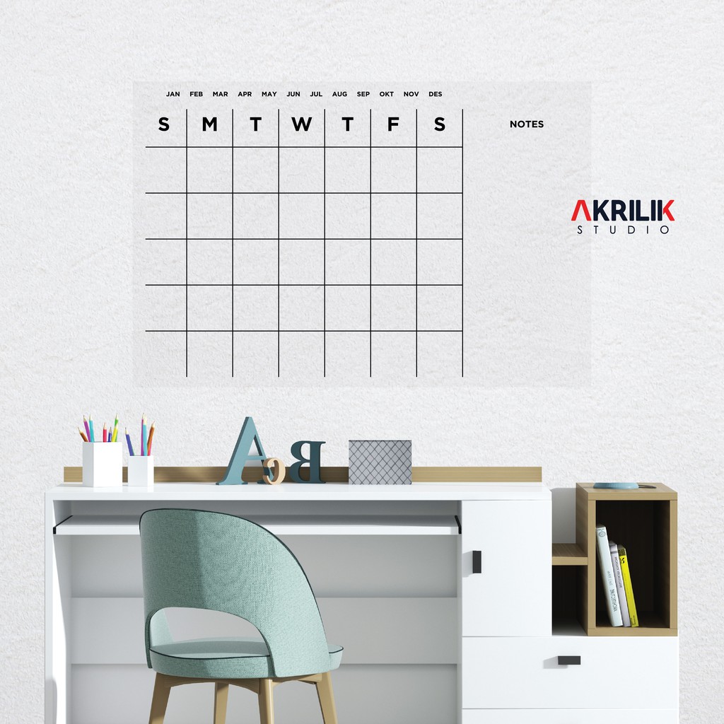 Jual Monthly Planner Akrilik Wall Planner Dinding Schedule Board Jadwal ...