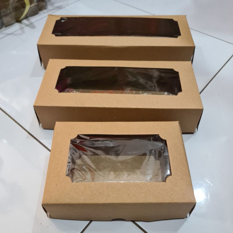 Jual Dus Brownies/Bolen/Nugget/Donat Windows Kraft Laminasi/Brownies ...