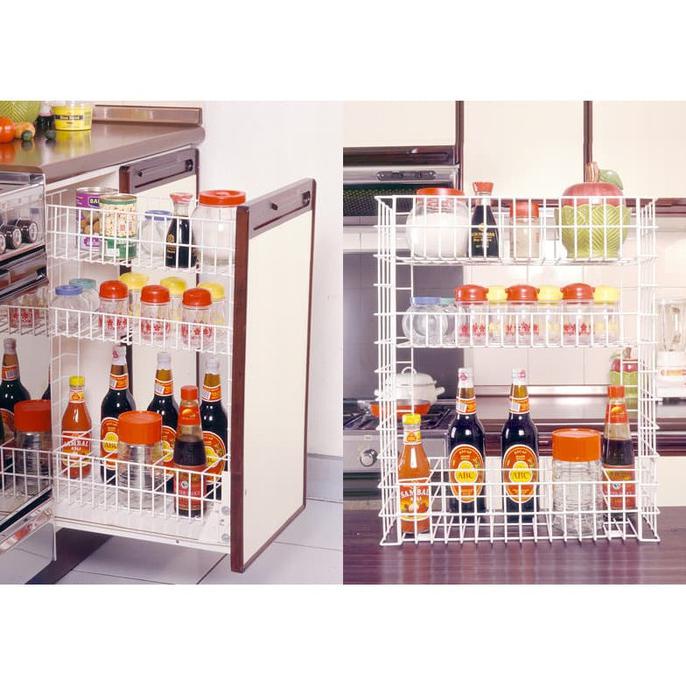 Jual RAK BOTOL TARIK 3 SUSUN MODELIN KITCHEN SET BAWAH | Shopee Indonesia