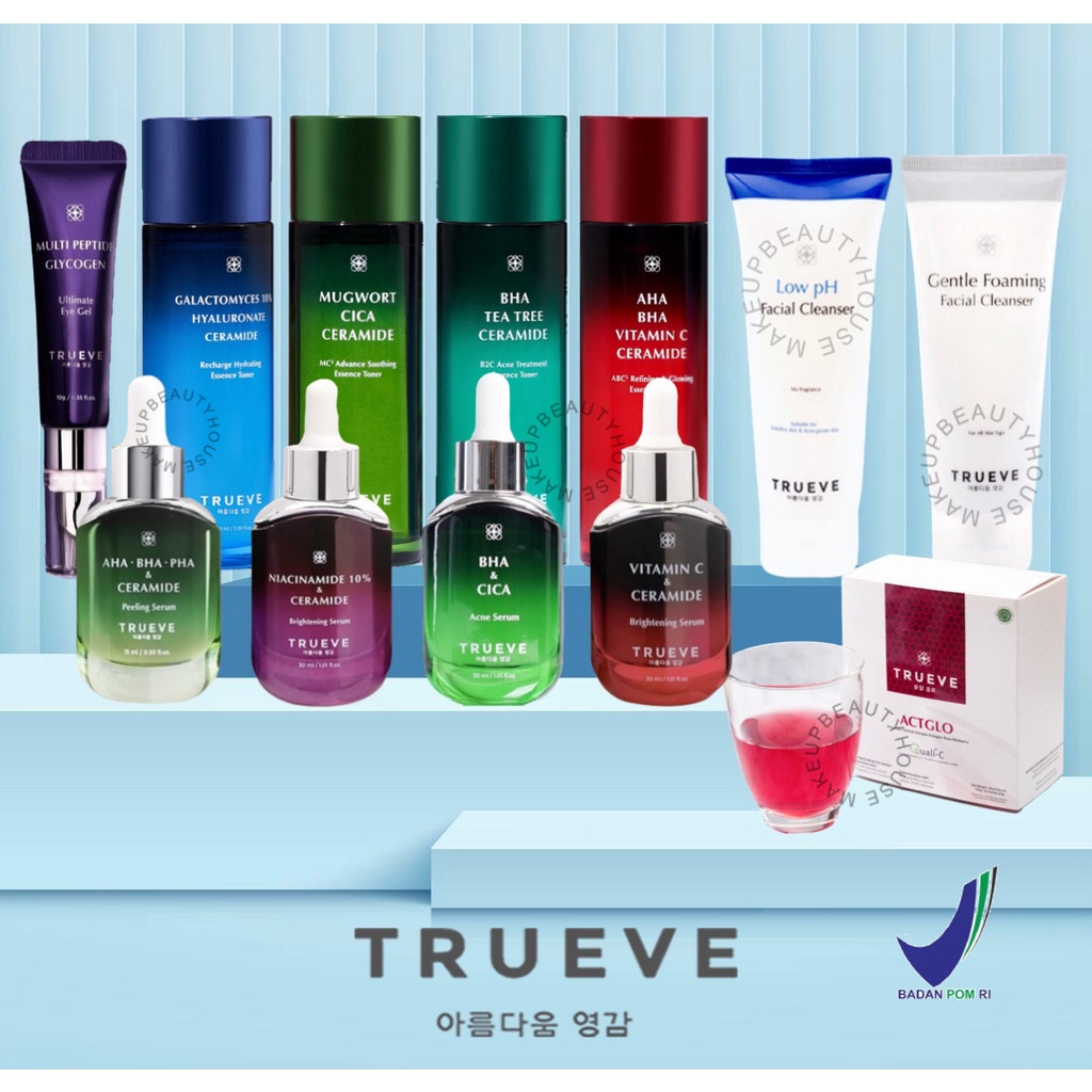 Jual TRUEVE Serum | Cleanser | Toner | Eye Gel | Actglo Collagen Drink ...