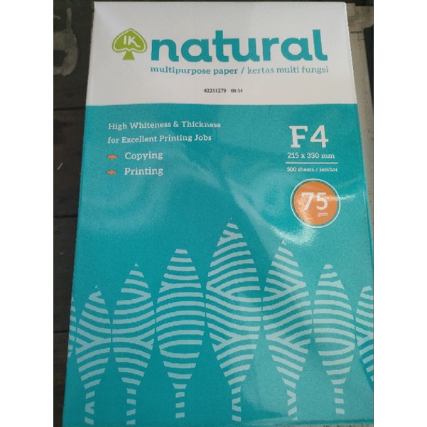 Jual kertas HVS A4 F4 merk natural / kertas HVS kwarto folio merk ...