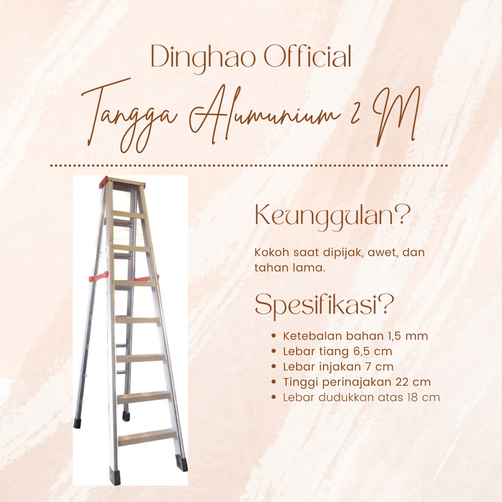Jual TANGGA LIPAT ALUMUNIUM UKURAN 2 METER | Shopee Indonesia