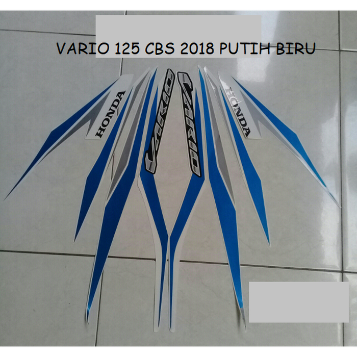 Jual Stiker Striping Motor Honda Vario 125 2018 Putih Biru herosima ...