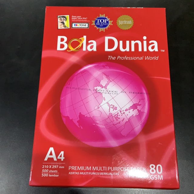 Jual Bola Dunia HVS A4 80 gr (1 RIM - Khusus Online) | Shopee Indonesia
